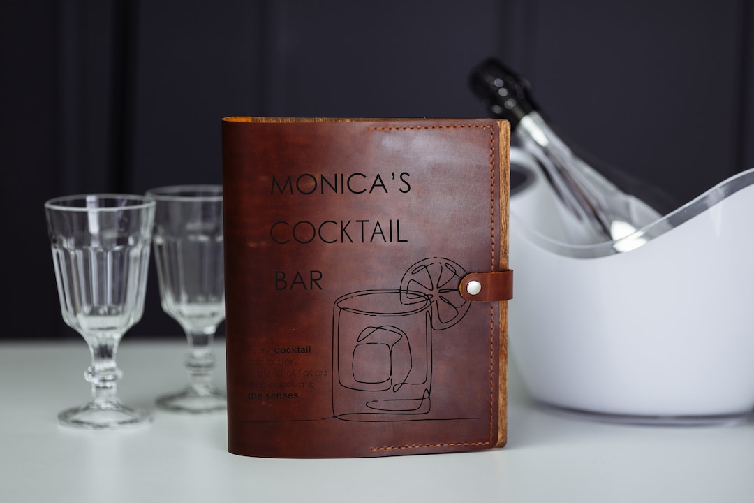 Custom Bartender Gifts\personalized Leather Cocktail Book\mixologist ...