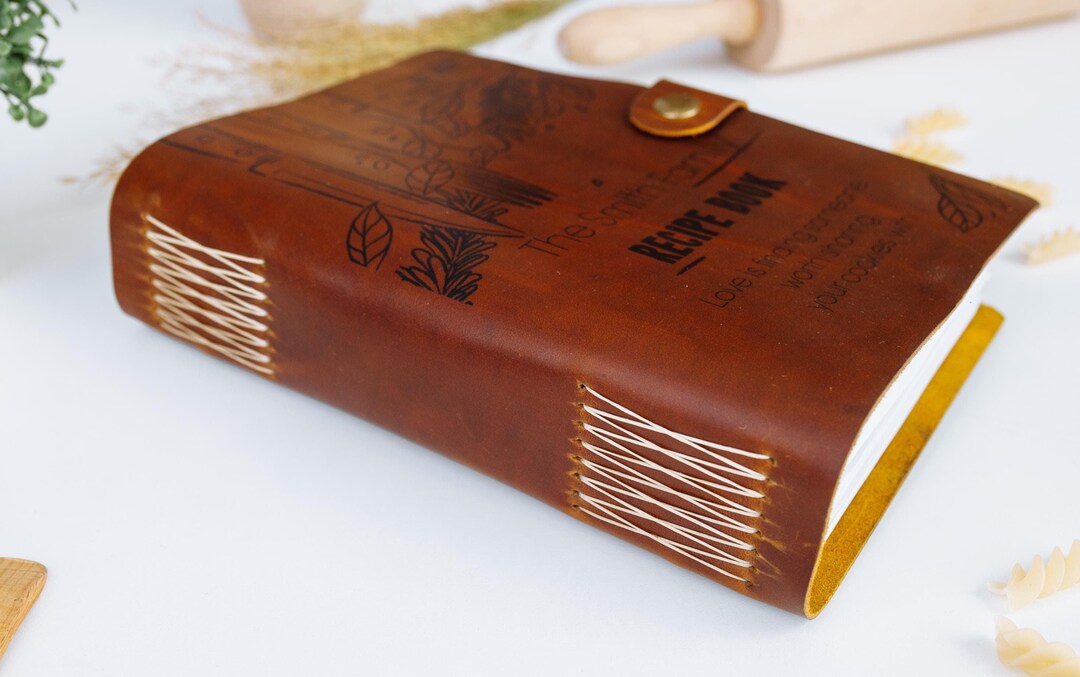 Personalized Recipe Book/custom Leather Cookbook/family Heirloom Blank ...