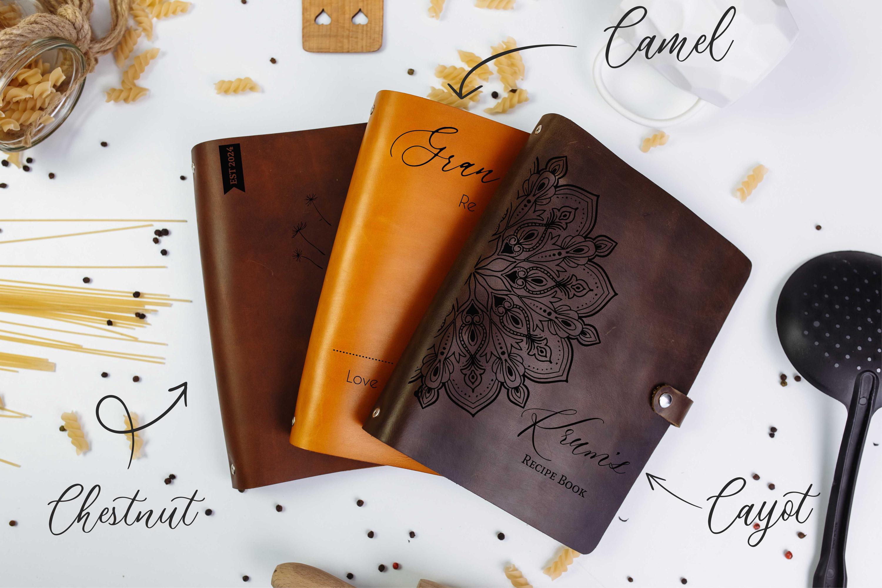 Personalized Leather Cookbook, Custom Recipe Book Binder, Family ...