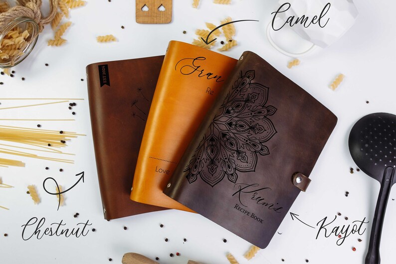Custom Leather Cook Bookfamily Heirloom Recipe Bookpersonalized Gift - Etsy