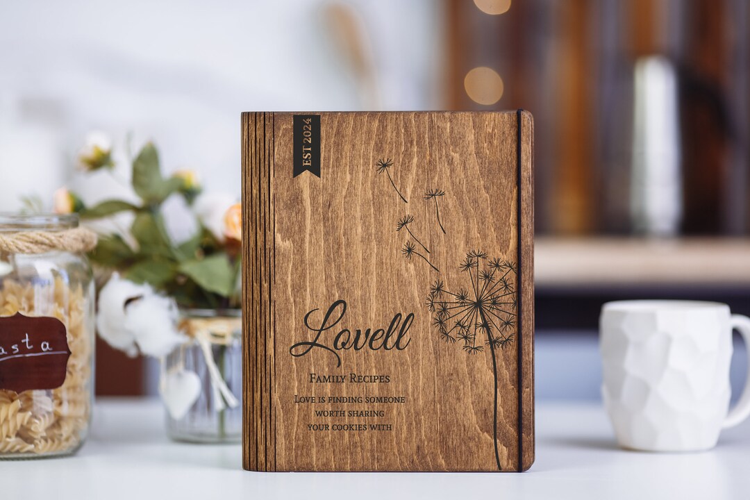 Personalized Wooden Recipe Book: Family Heirloom Cook Book Binder - Etsy