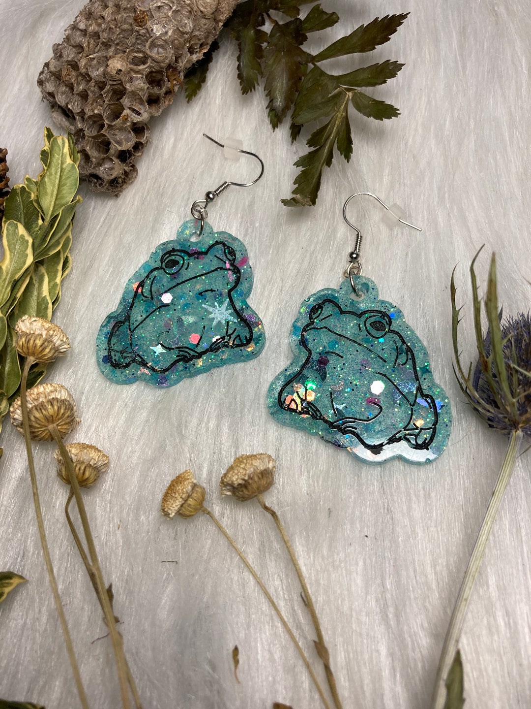 Blue Glitter Frog - Etsy