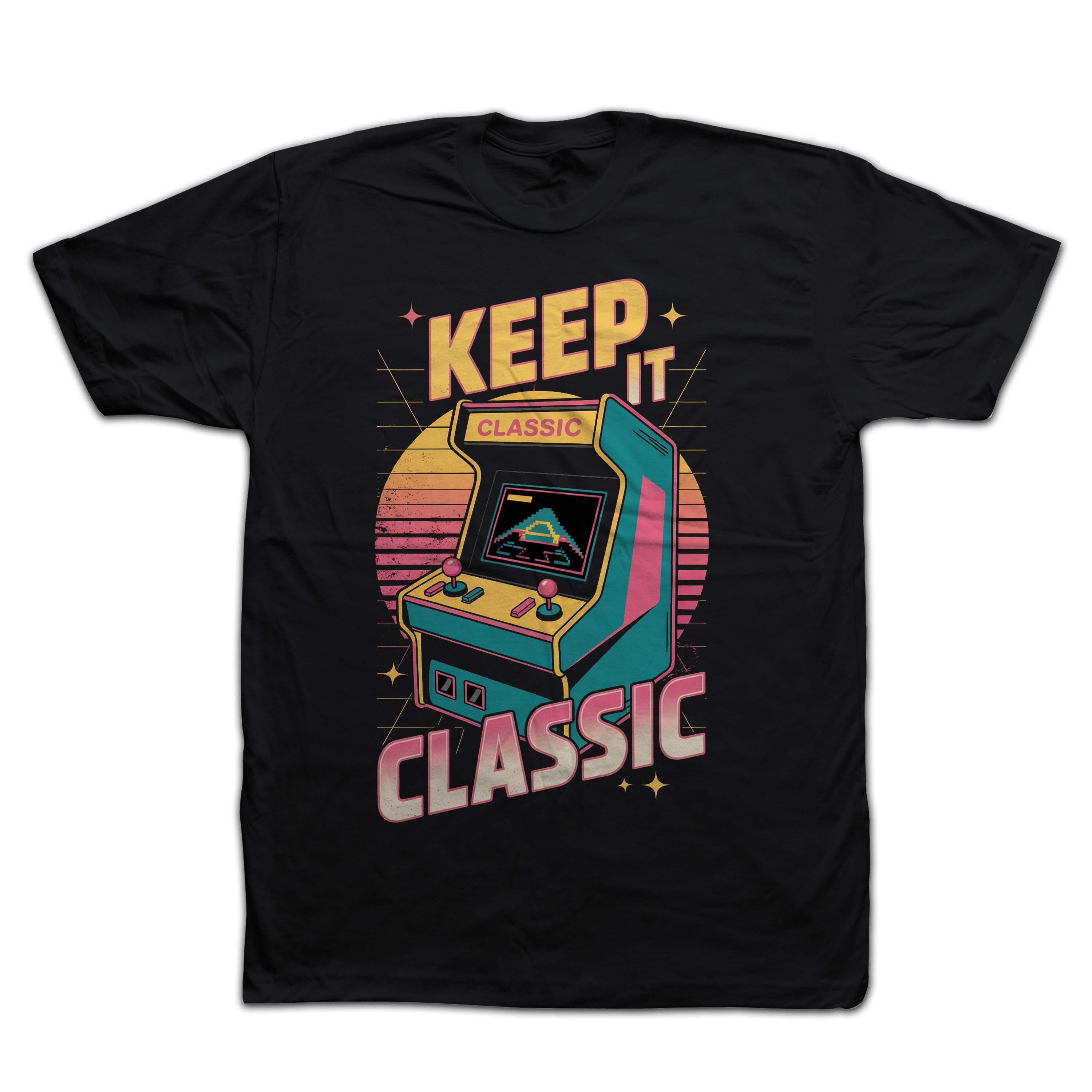 Retro Arcade T-shirt Design: 80s Gaming Graphic (SVG, PNG, JPG Digital ...