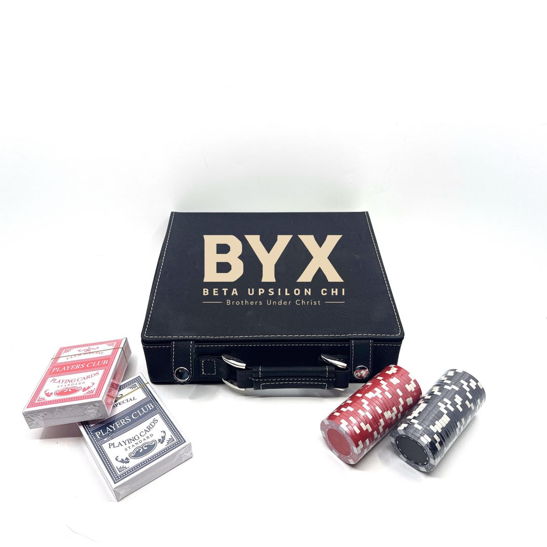 Beta Upsilon Chi BYX Fraternity Leather Poker Set Greek Fraternity ...