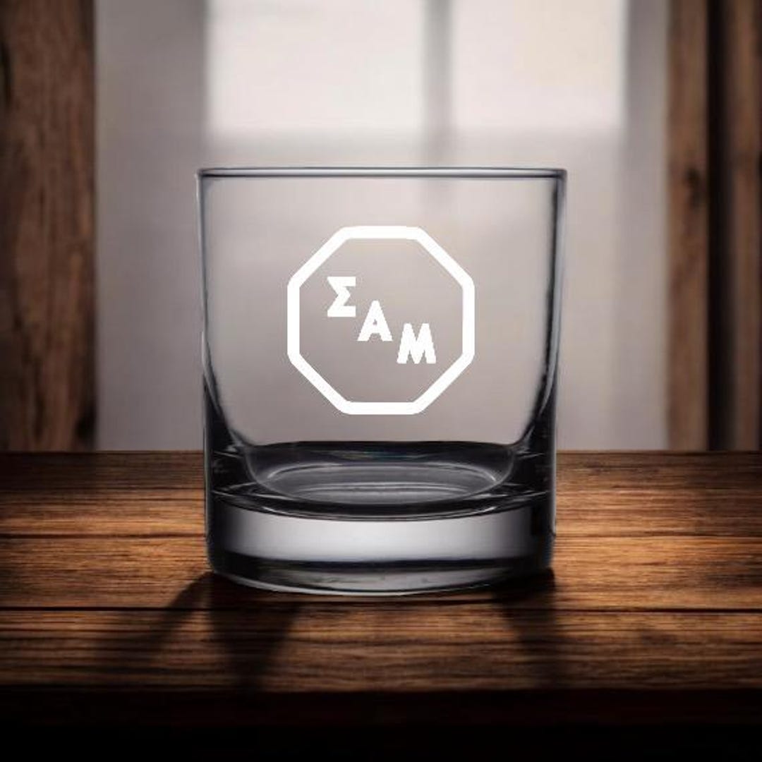 Custom Sigma Alpha Mu sammy Whiskey Glass Greek Life 10.5 Oz Glass ...