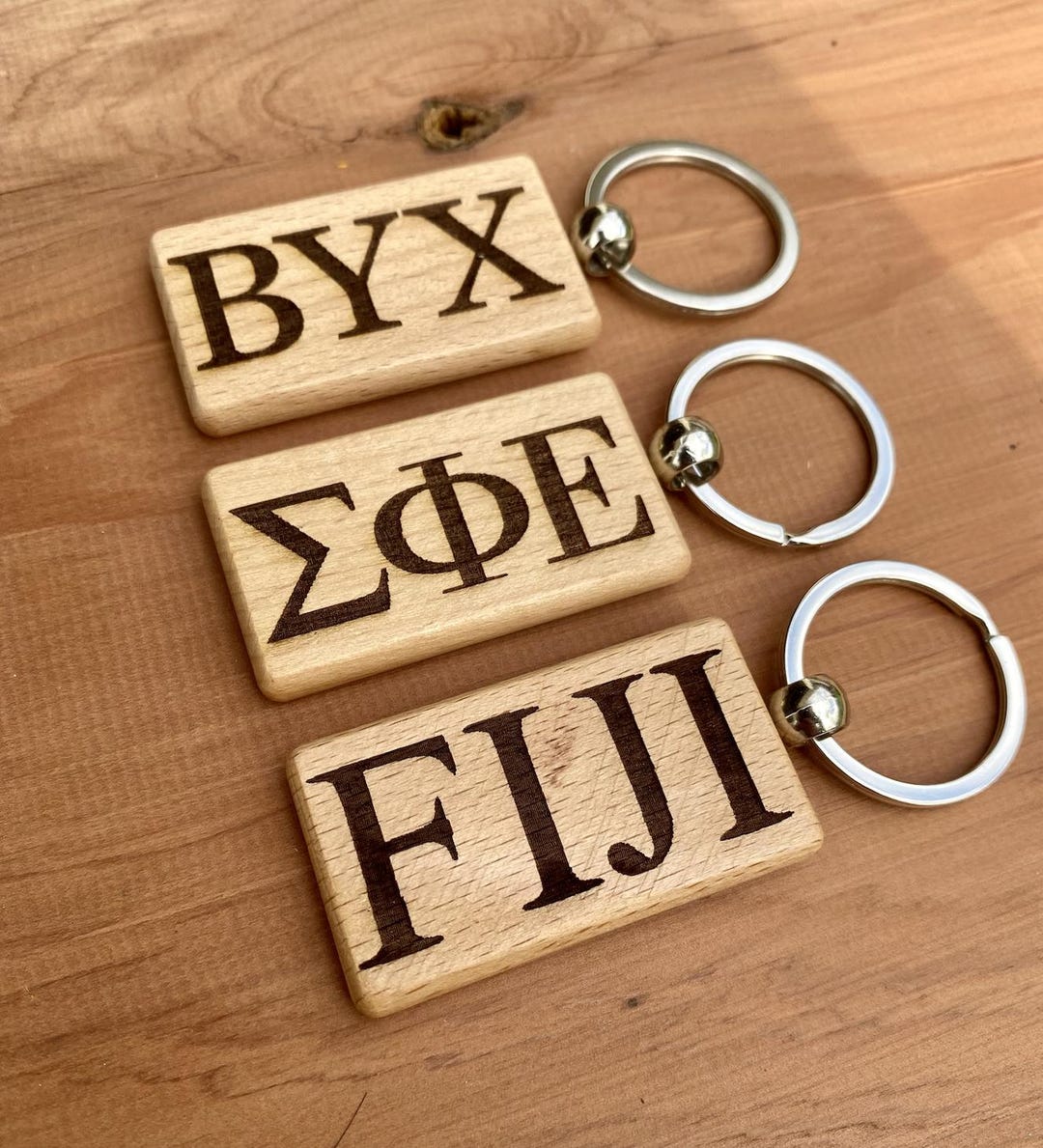 Custom Wooden Fraternity Keychains Greek Life Keychains Fraternity ...