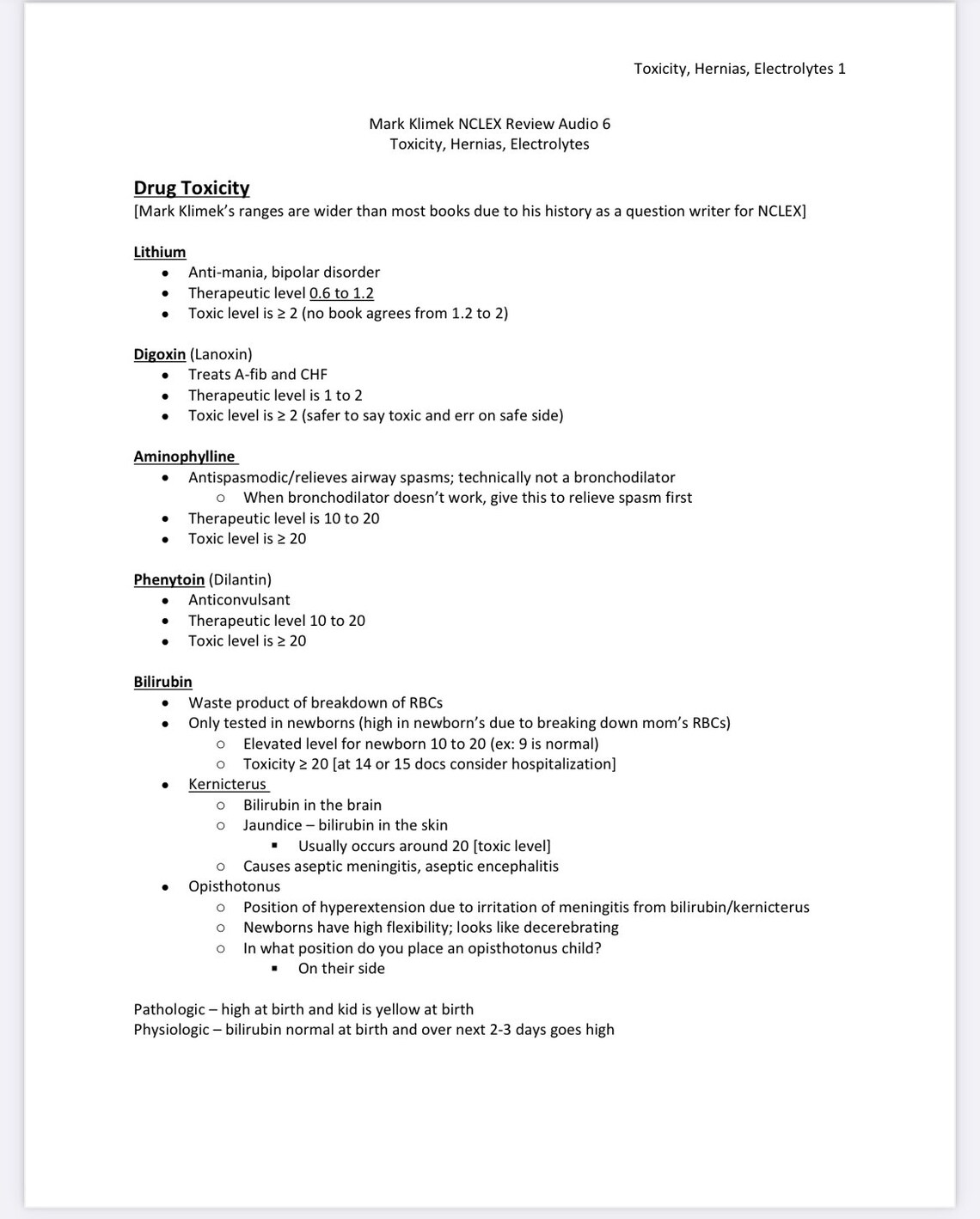 Mark K NCLEX Review Summary NotesBundle | Etsy