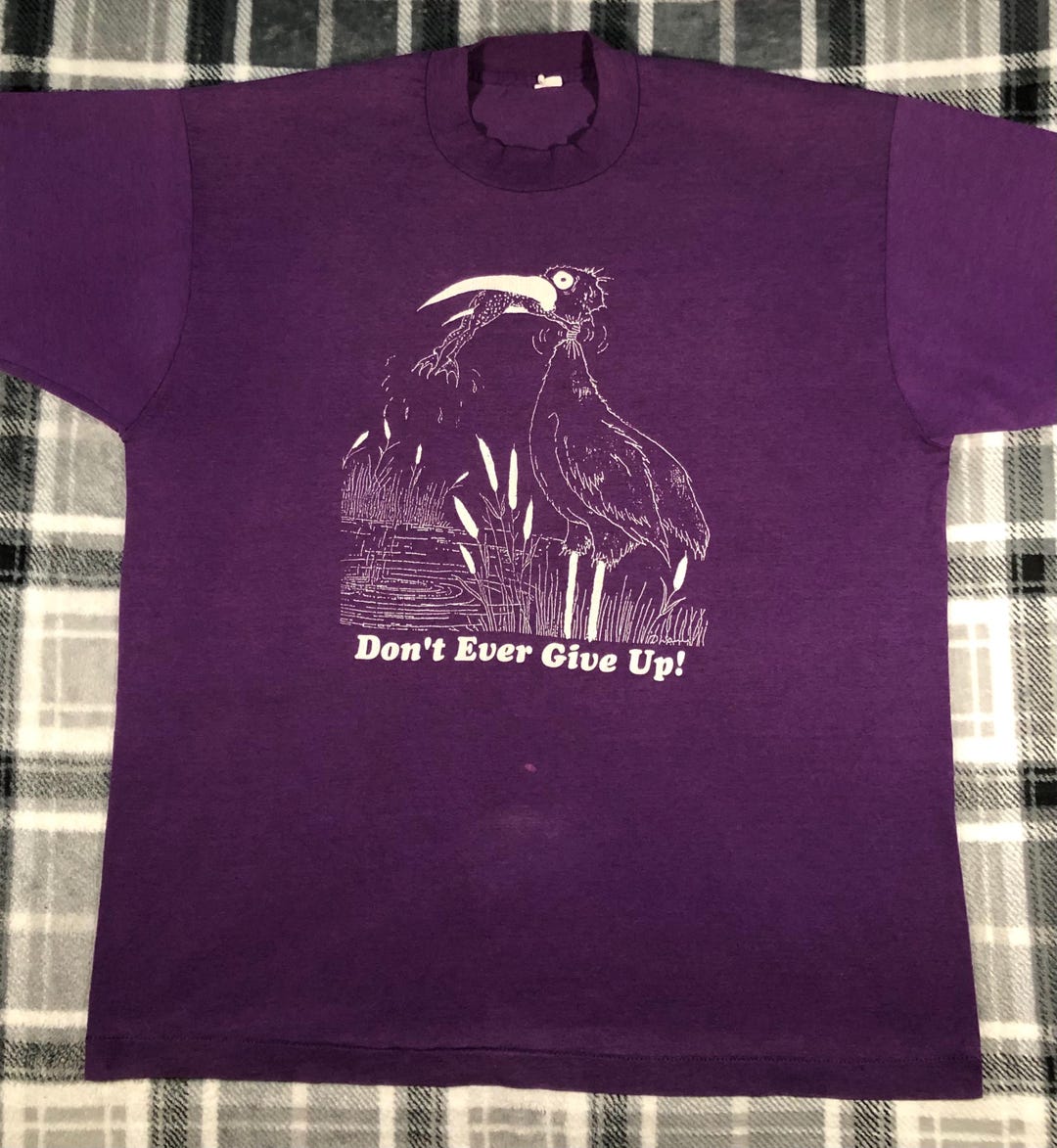 Vintage 80s - Don’t Ever Give up - Frog VS Bird - Humorous Funny ...