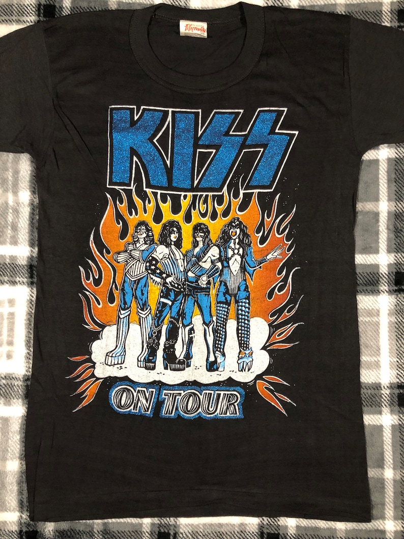 Kiss Vintage 70s Hard Rock Band Concert Tour Single Stitch T Shirt Size ...