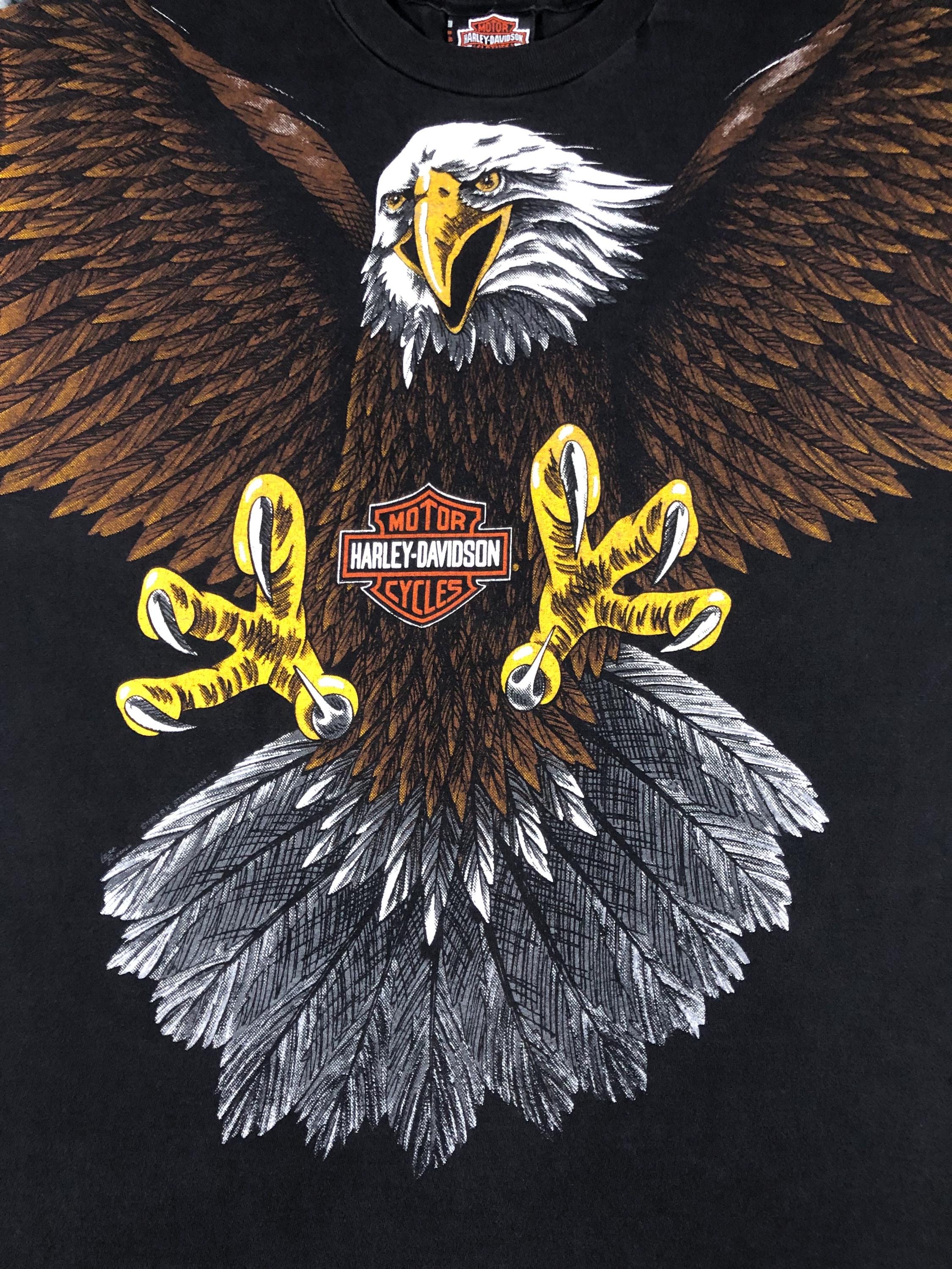 Vintage 90s - Harley Davidson Motorcycles - Eagle AOP - Biker All Over ...