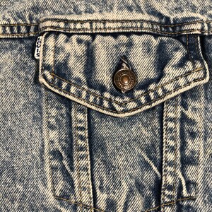 Vintage 80s Levis Acid Wash Blue Denim Type 3 Jean Distressed Jacket ...