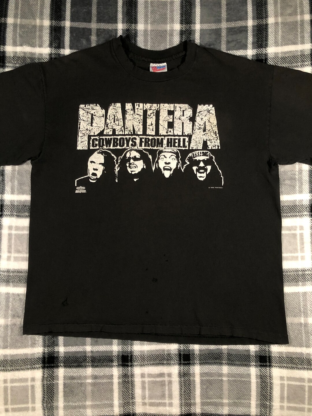 Pantera - Vintage 90s - Cowboys From Hell 1992 - Groove Metal Band Single Stitch Distressed T ...
