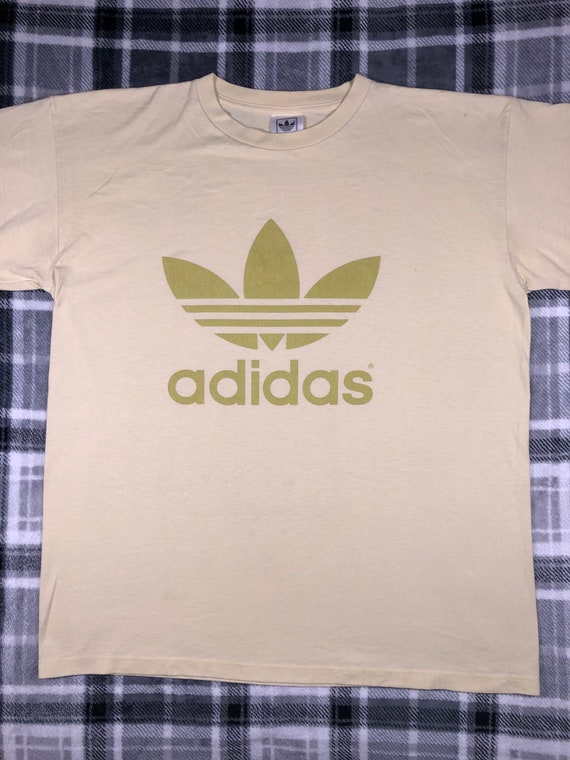 Adidas - Vintage 90s - Classic Logo Made In USA T Shi… - Gem