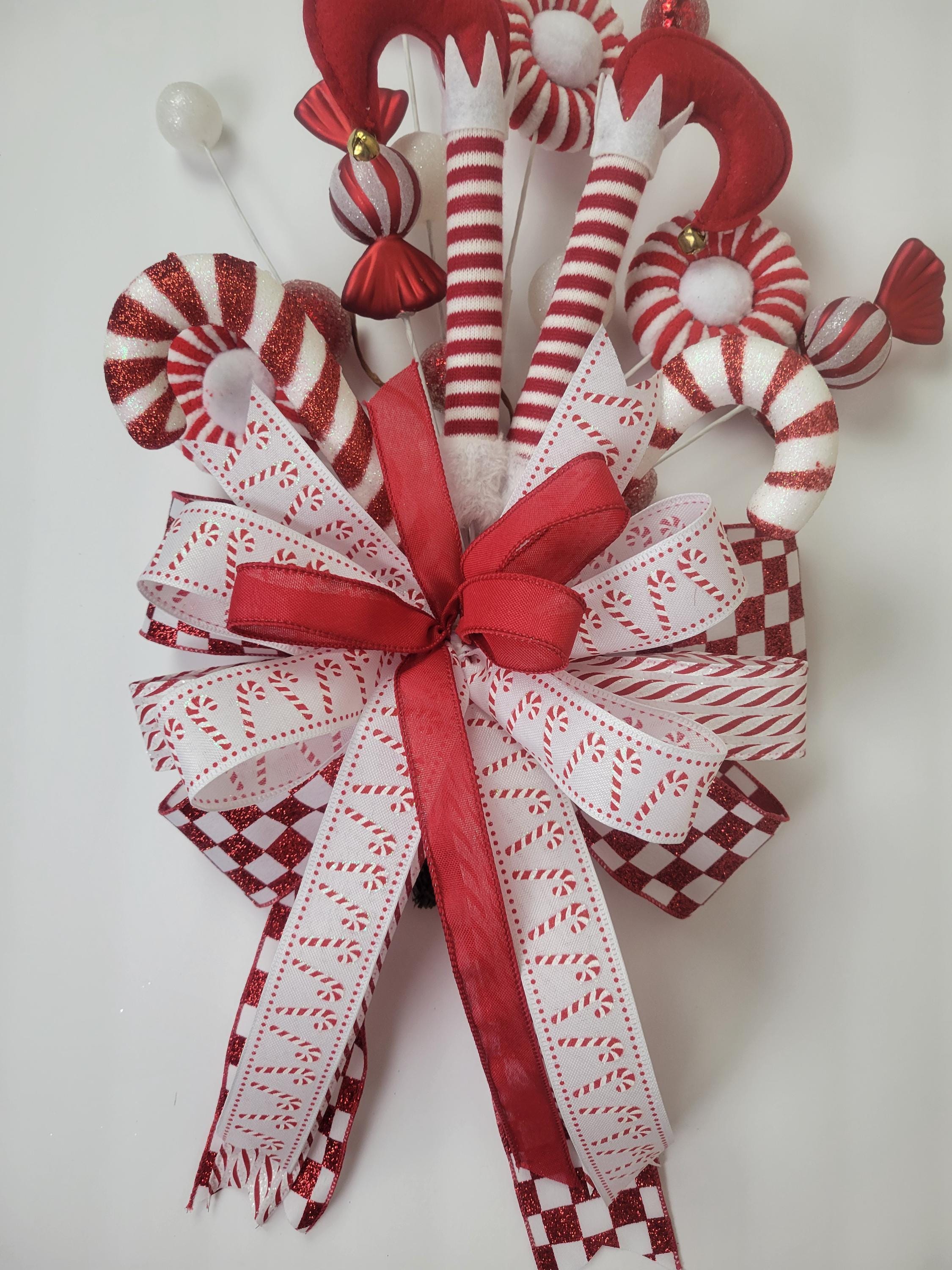 Peppermint Candy Christmas Tree Topper, Elf Legs, Christmas Tree Topper ...
