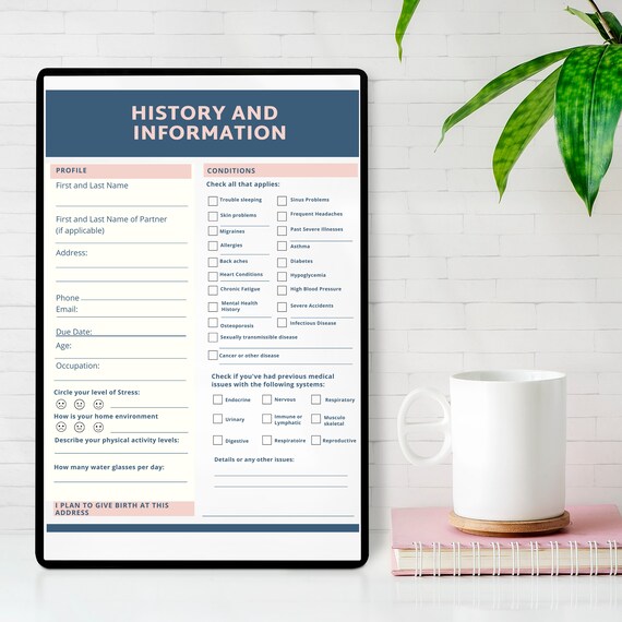 History and Information Intake Form for DOULAS Contract PDF | Etsy