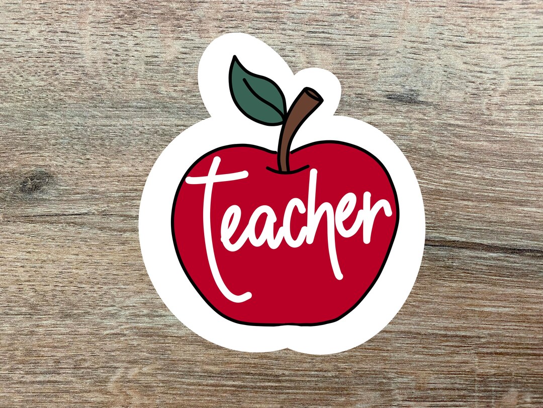 Teacher Apple Sticker - Etsy