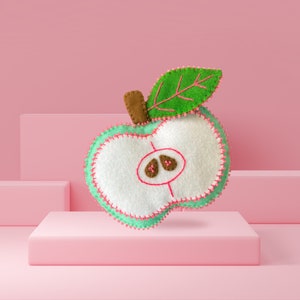 Felt Apple Ornament Pattern, PDF Pattern, Felt Apple, Felt Beaded ...
