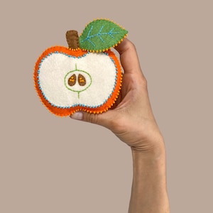 Felt Apple Ornament Pattern, PDF Pattern, Felt Apple, Felt Beaded ...