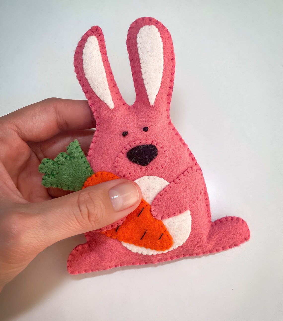 Felt Bunny Ornament PDF Pattern, Nursery Decoration and Magnet ...