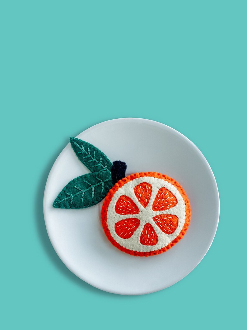 Felt Orange Ornament PDF Pattern, Cute Fridge Magnet, Kitchen ...
