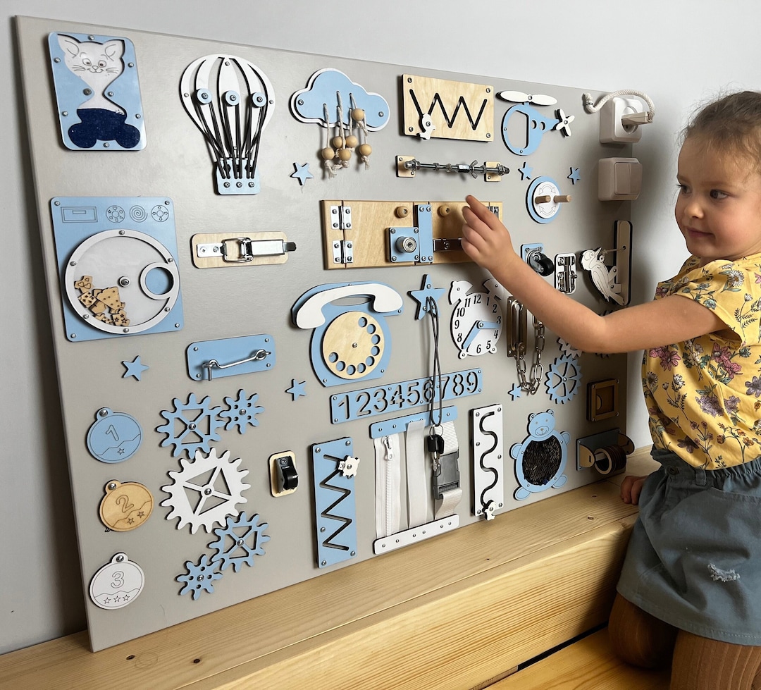 Custom Busy Wall Panel, Large Personalised Sensory Board for Kids ...