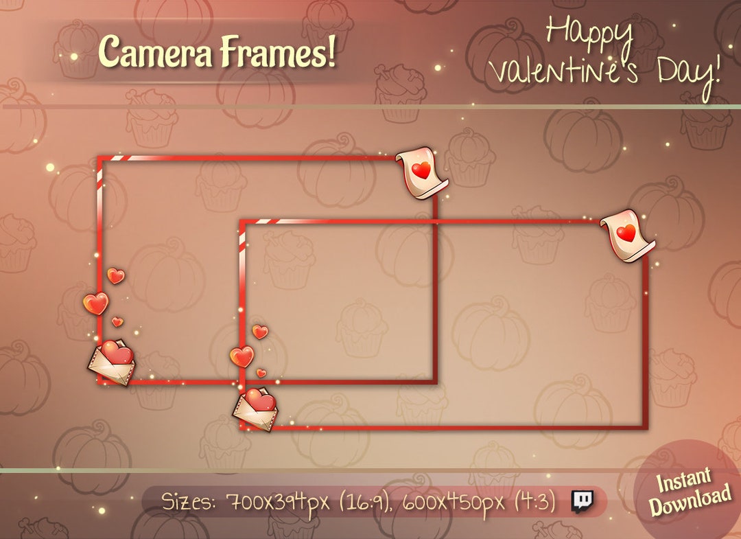 Webcam Overlay / Webcam Frame - Valentine's Day Webcam Frame / Cute ...