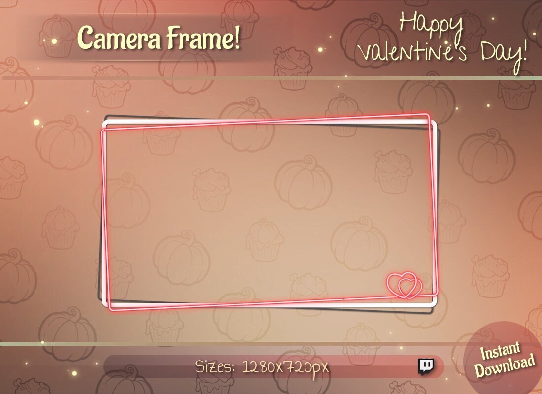 Animated Webcam Overlay / Webcam Frame - Valentine's Day Red Neon Frame ...