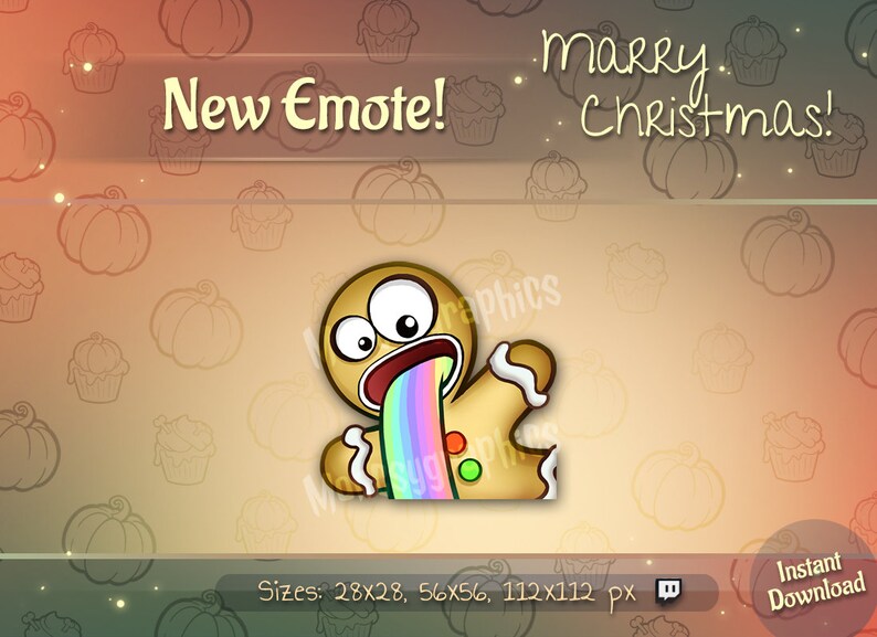 Twitch Christmas Gingerbread Sub Emote / Christmas Emote for Streamers ...