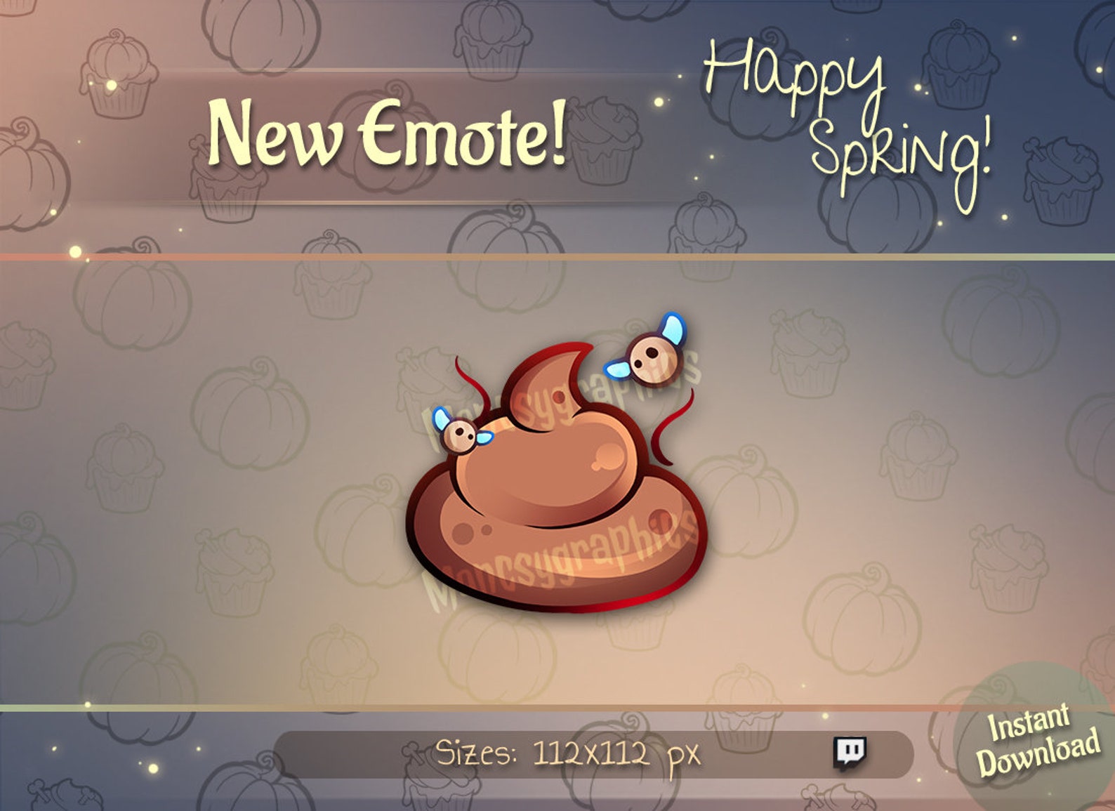 Twitch Poop Emote / Poop Emote for Streamers / Kawai POO / Streamer ...