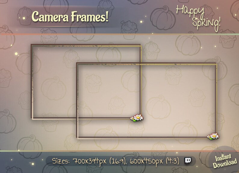 Webcam Overlay / Webcam Frame - Green Webcam Frame / Cute Custom Twitch ...