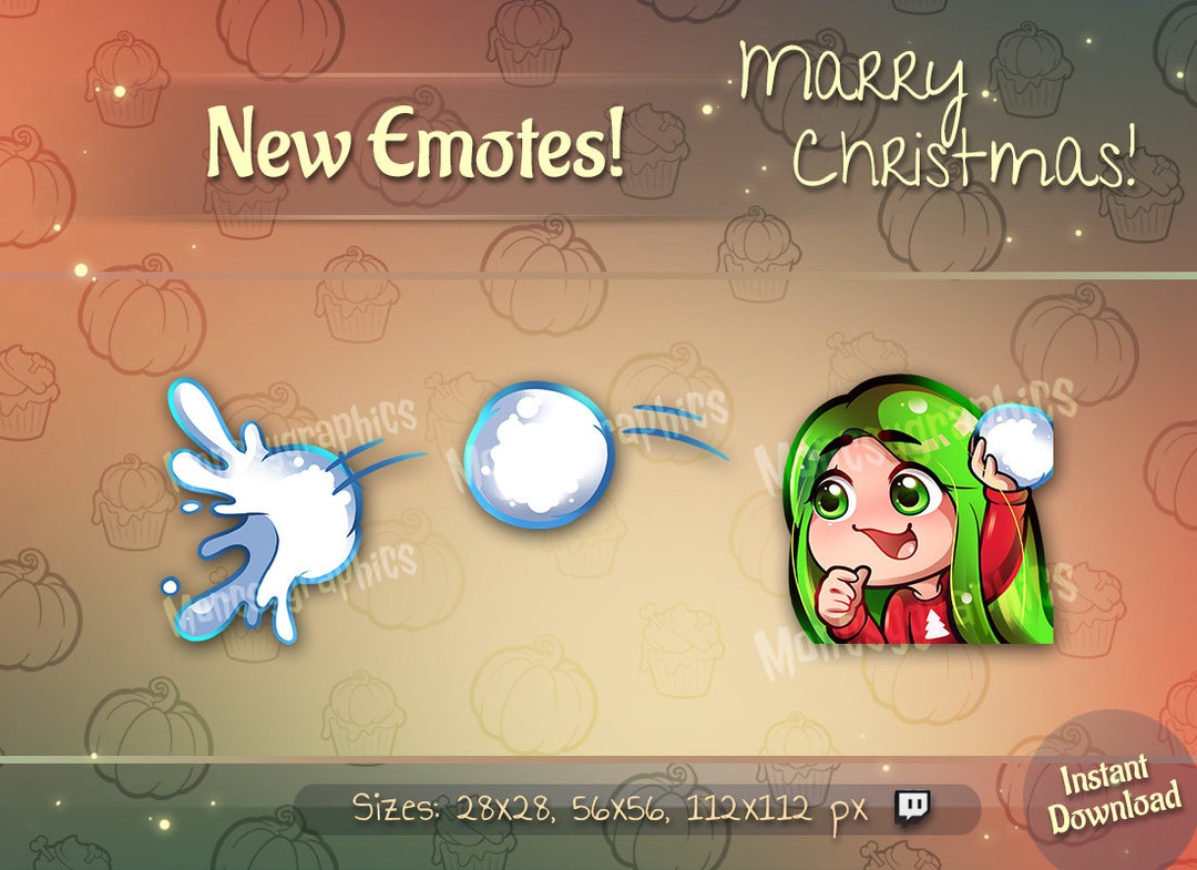 Twitch Christmas Snowball Girl Emote / Cute Kawaii Snowball Girl Emote ...
