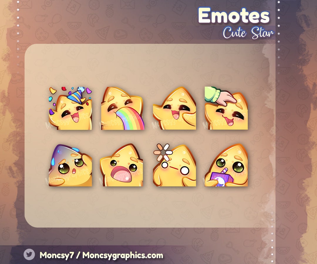 Twitch Emotes // Cute Star Chibi Emotes for Streamers / 8x Kawaii Star ...