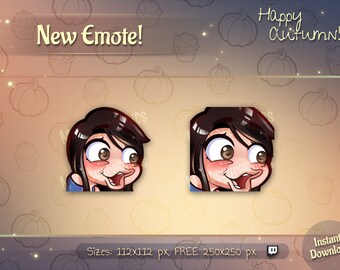 Twitch Emotes // Cute Black Hair, Dark Eyes Girl Chibi Emotes for ...