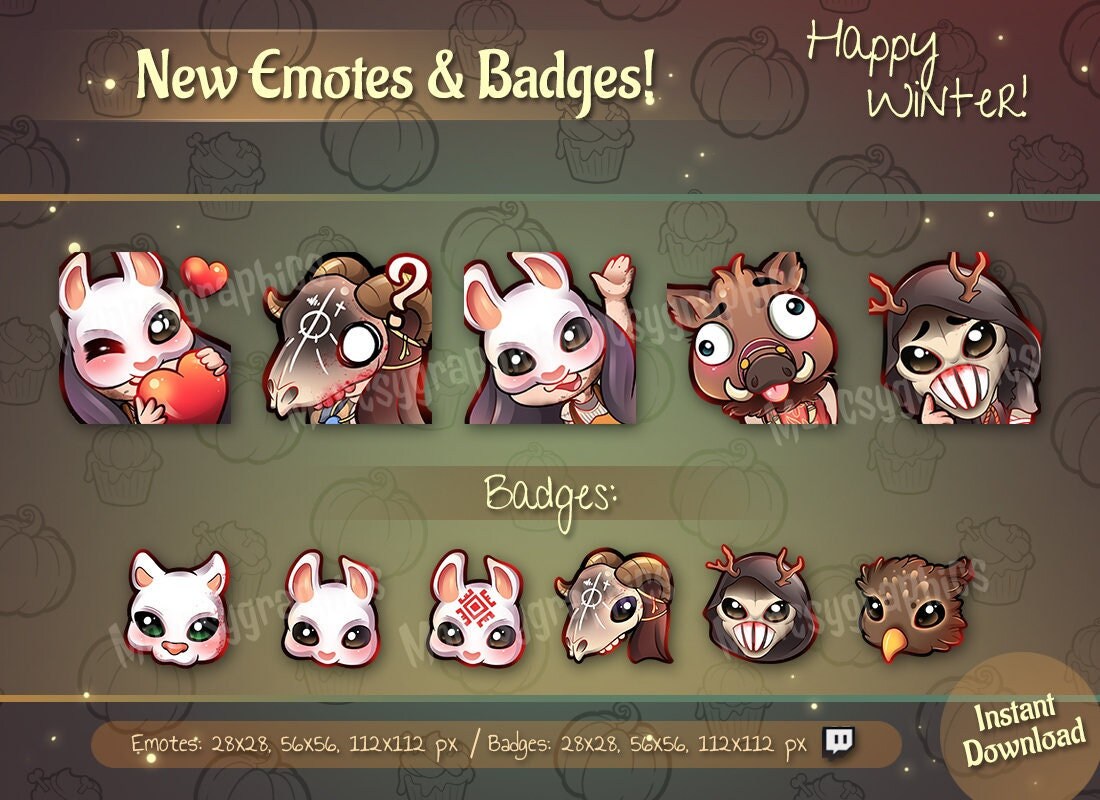 Huntress Inspired Emotes & Badges / Dead by Daylight Inspired Emotes ...