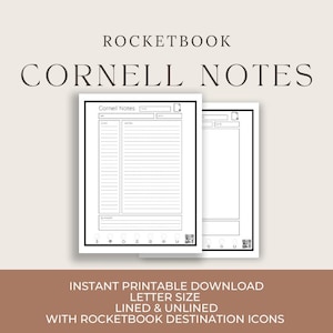 Rocketbook Cornell Notes - Letter Size - Digital Download - Etsy