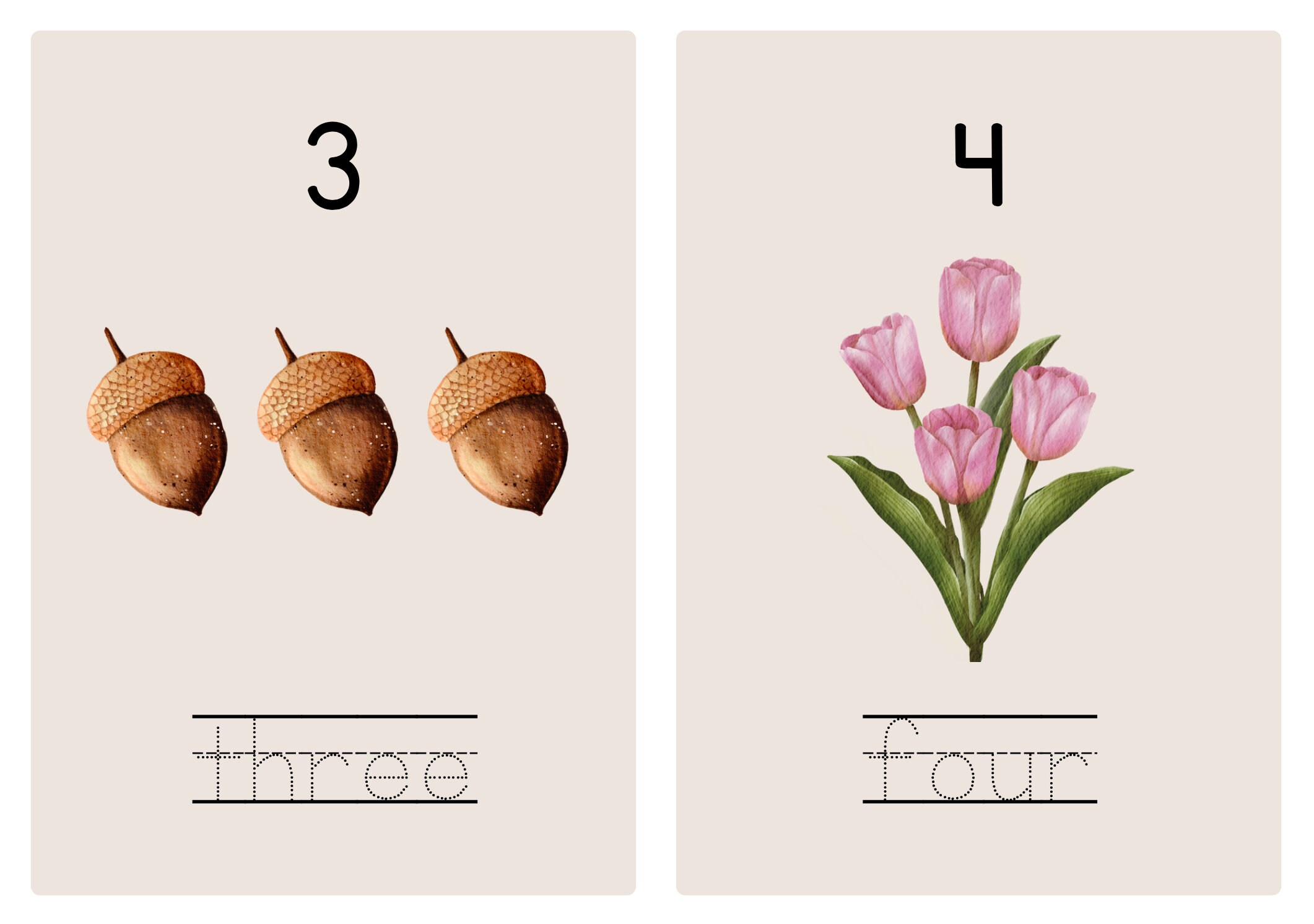 Nature Numbers 1-10 Reggio Emilia Inspired - Etsy