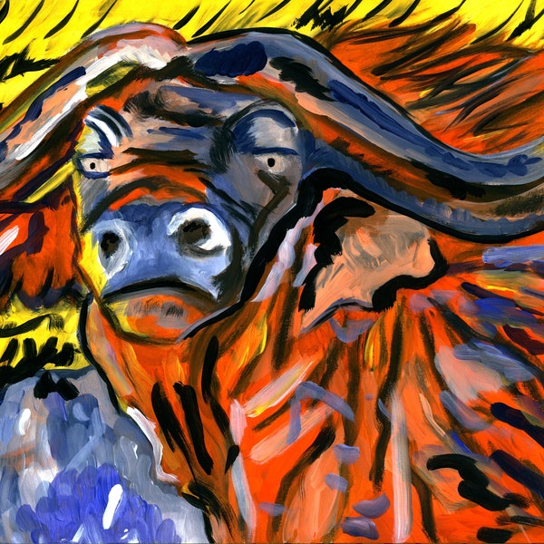 Water Buffalo Painting - Etsy