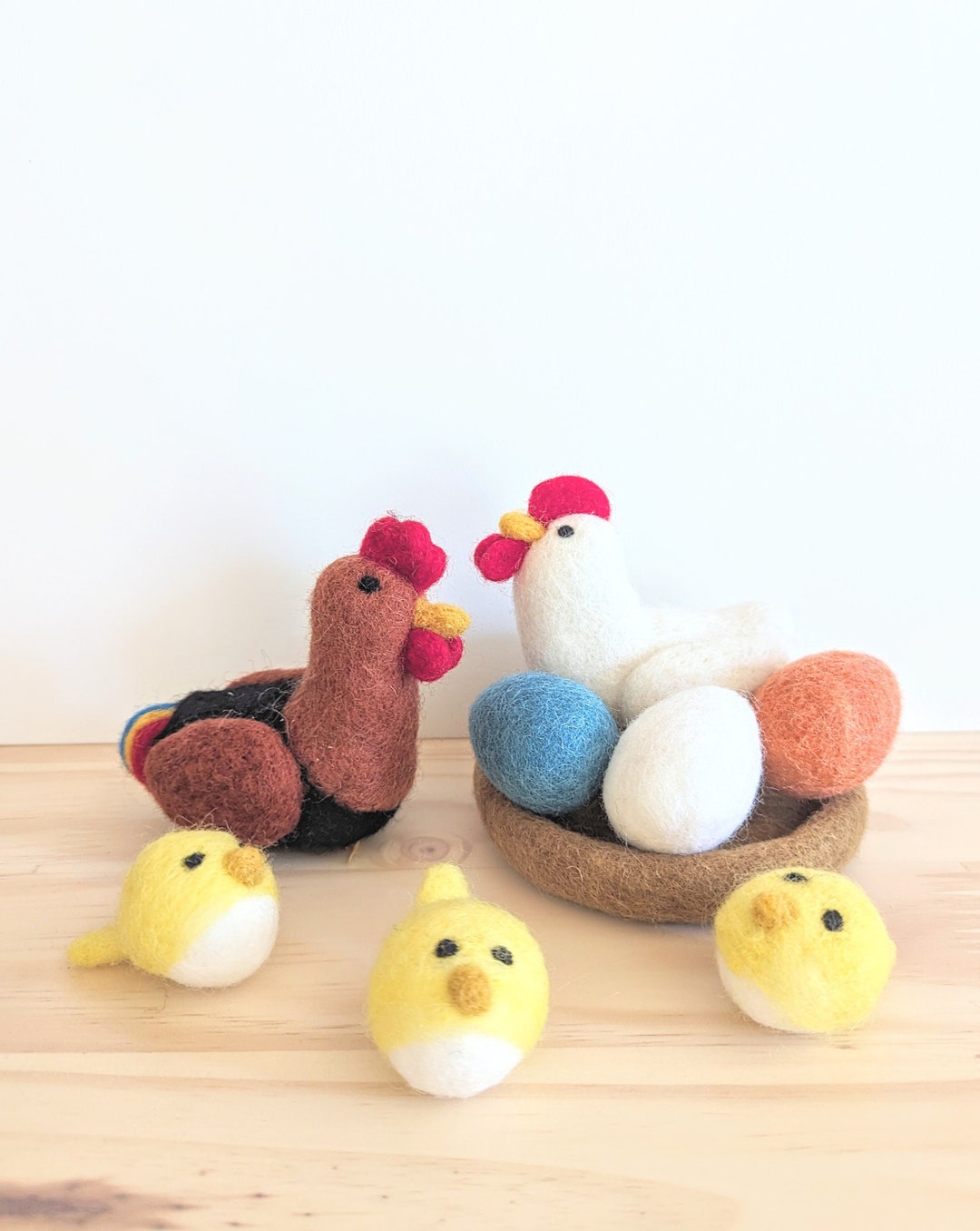 Felt Chicken Family / Felt Chicks / Felt Rooster / Felt Chicken / Farm ...