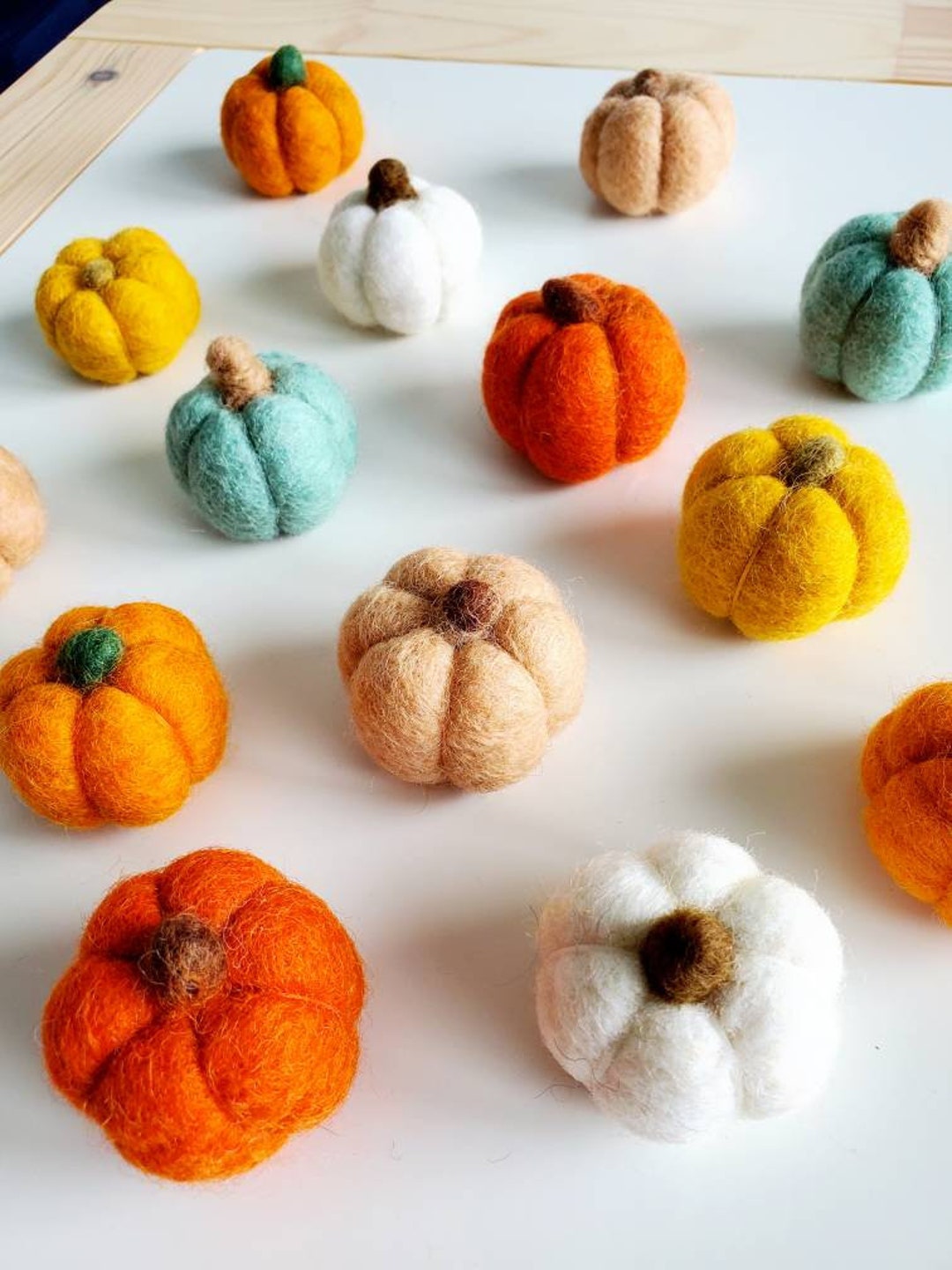 Felted Wool Pumpkins / Halloween Pumpkin / Mini Pumpkin / Play - Etsy