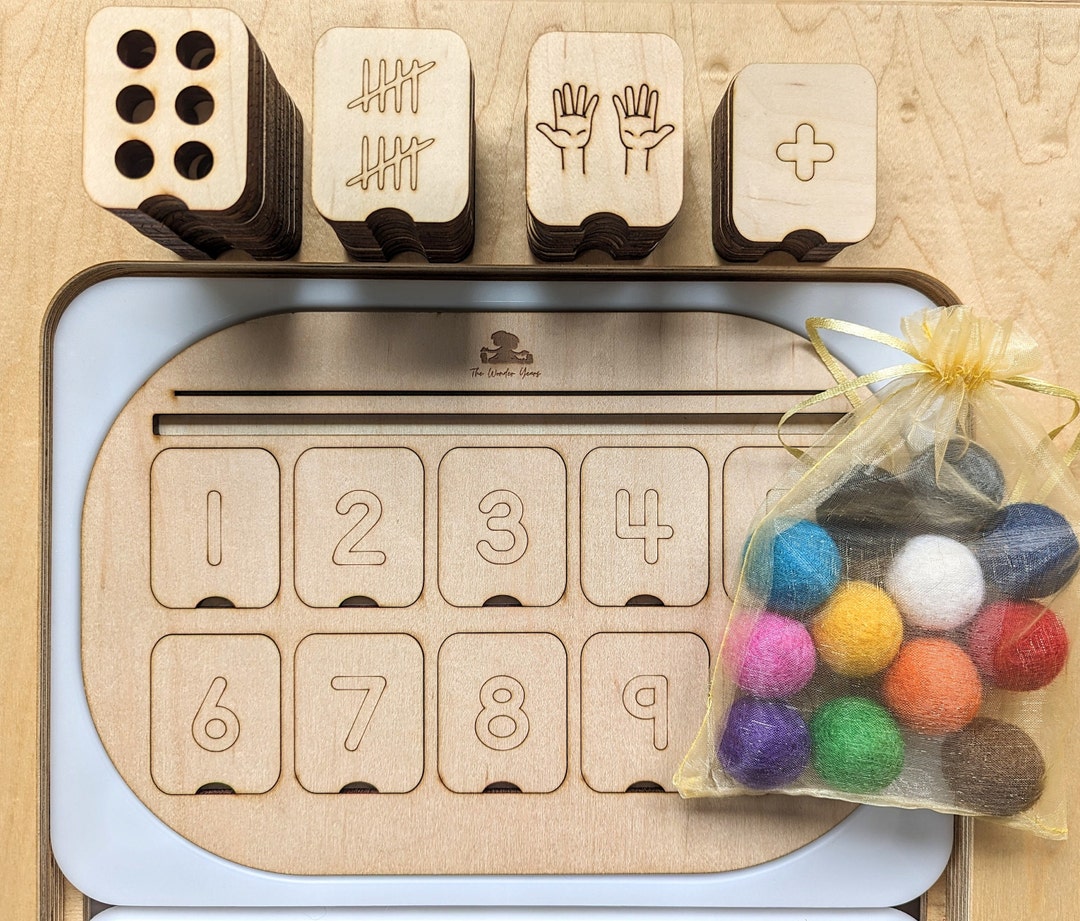 10 Frame Flisat Insert / Wooden Ten Frame Tray / Montessori Math ...