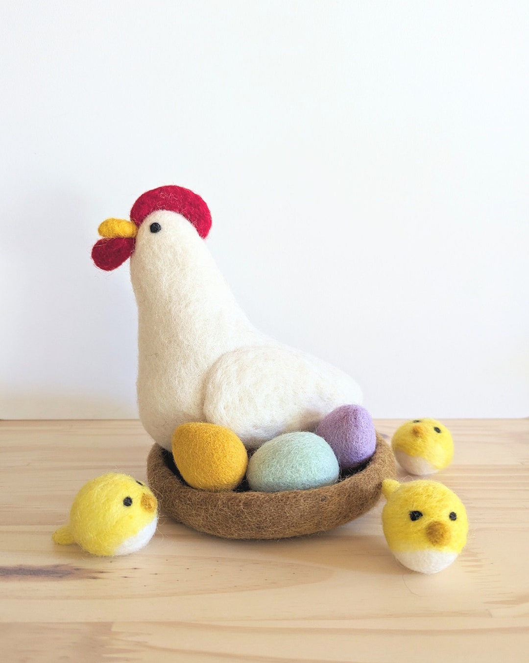 Felt Laying Chicken / Felt Laying Hen / Felt Chicken / Farm Animals ...