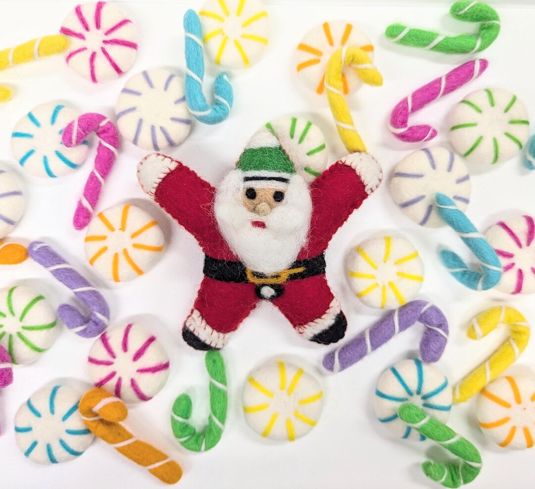 Felt Christmas Mints Candy Cane Matching Game / Play Food Candies ...