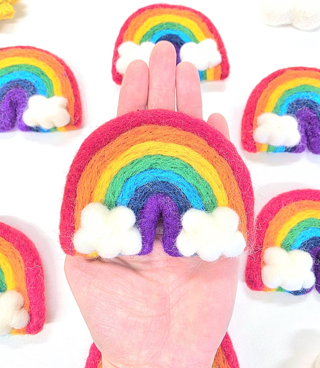 Felt Rainbow / Needle Felted Rainbow With 7 Primary Colors / Wool ...