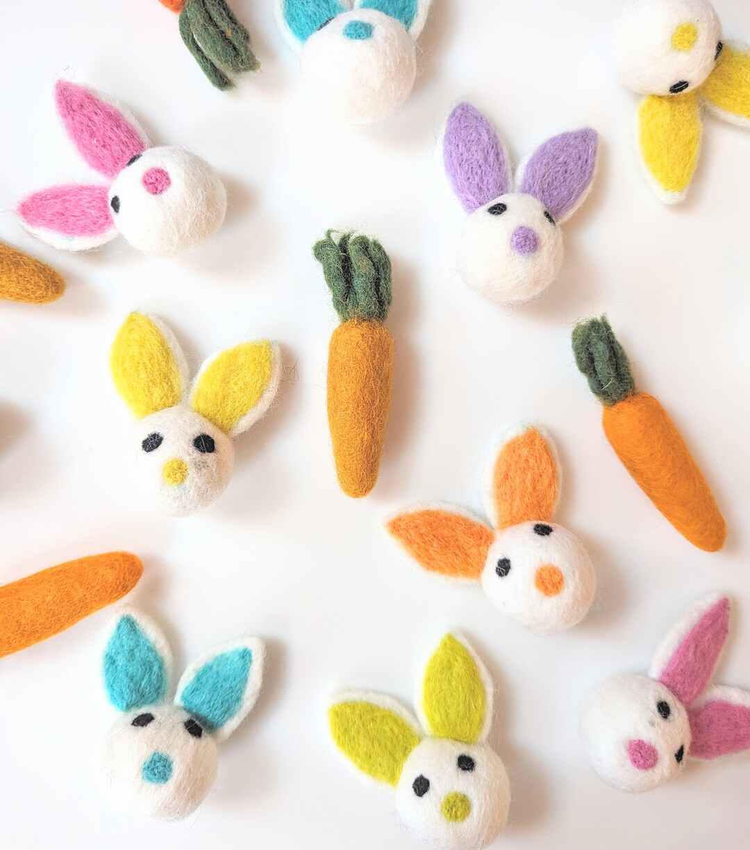 Felt Easter Bunny Balls Loose Parts / Needle Felted Bunnies for Sensory ...