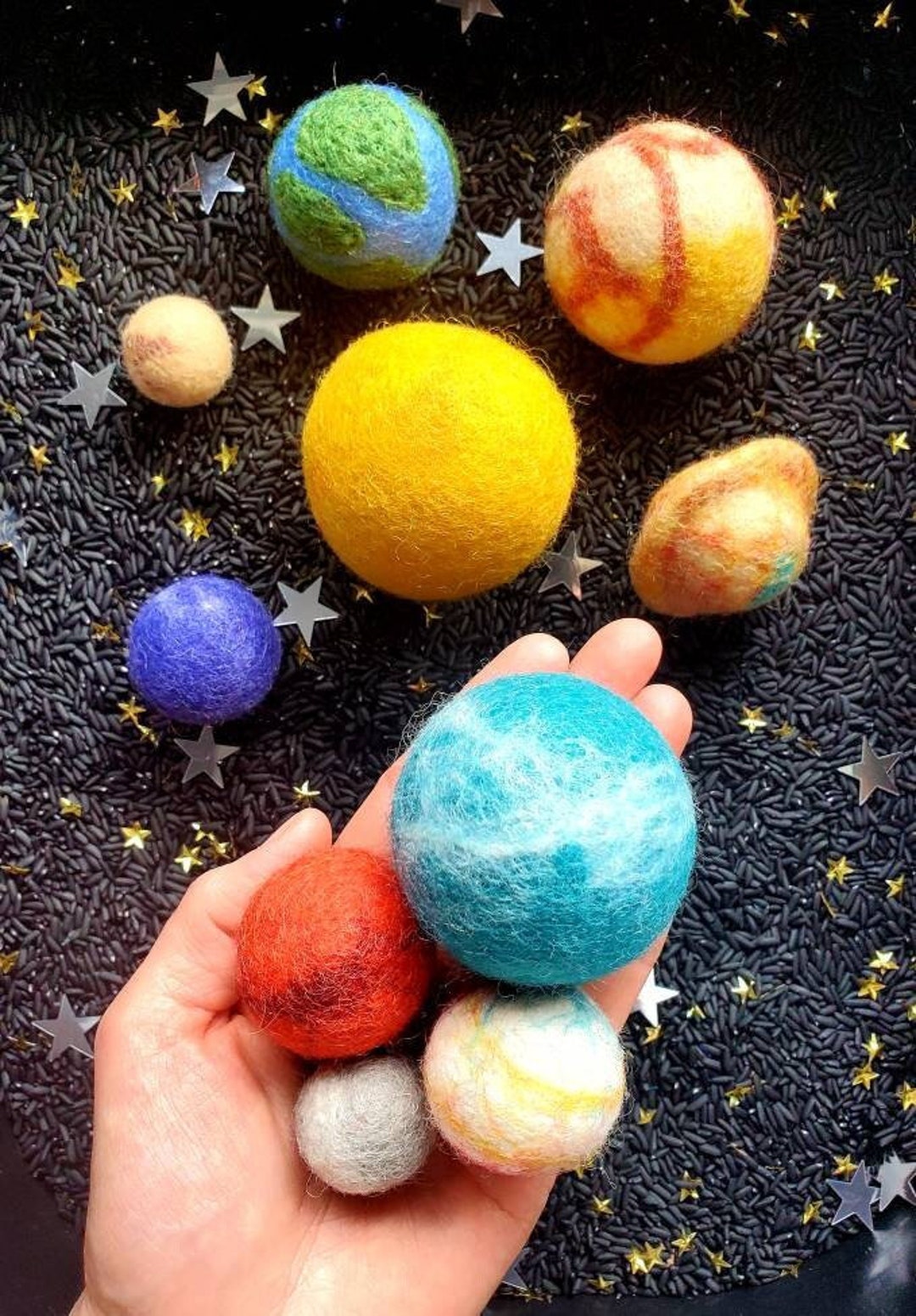 Felt Solar System Play Set / Felt Planets Loose Parts for Montessori ...
