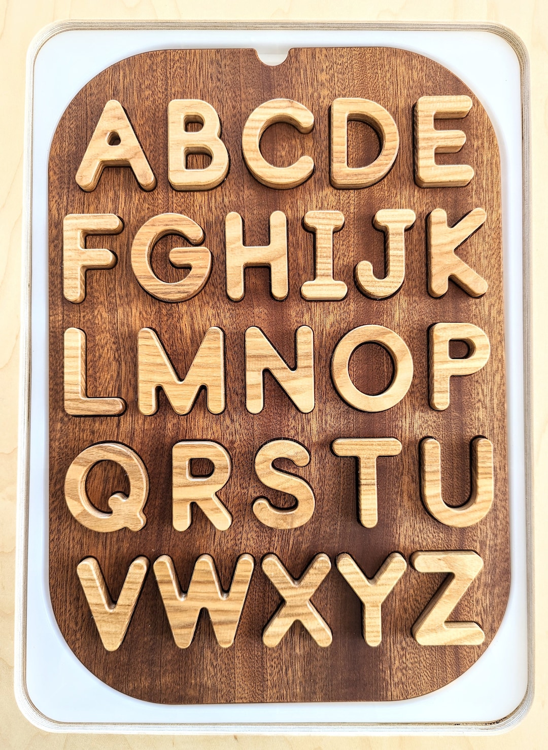 Wood Alphabet Puzzle / Wooden Alphabet / Montessori Alphabet / - Etsy