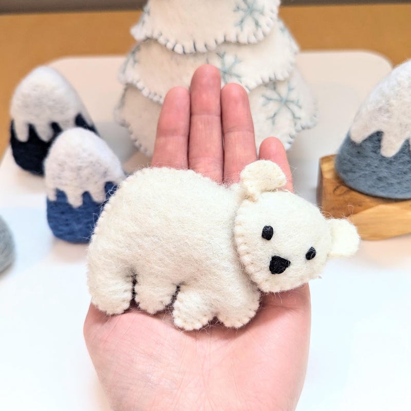 Felt Polar Bear - Etsy