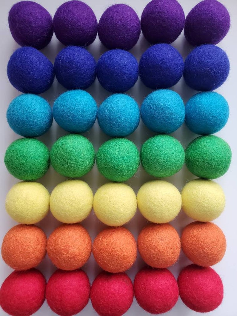 Large Felt Balls / Large Rainbow Balls / Large Wool Balls / - Etsy
