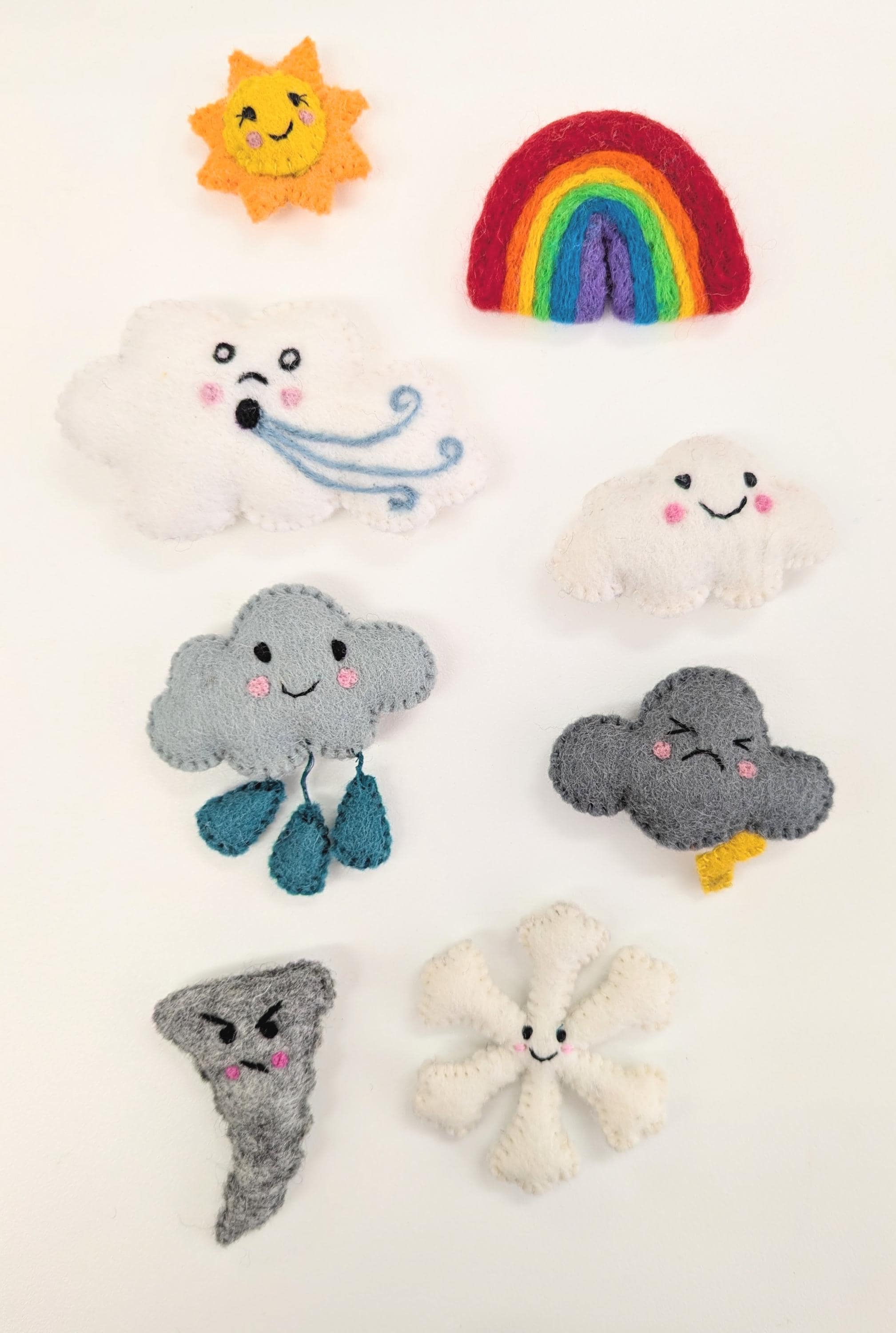 Felt Weather Set / Needle Felted Wool Montessori Weather Chart Loose ...