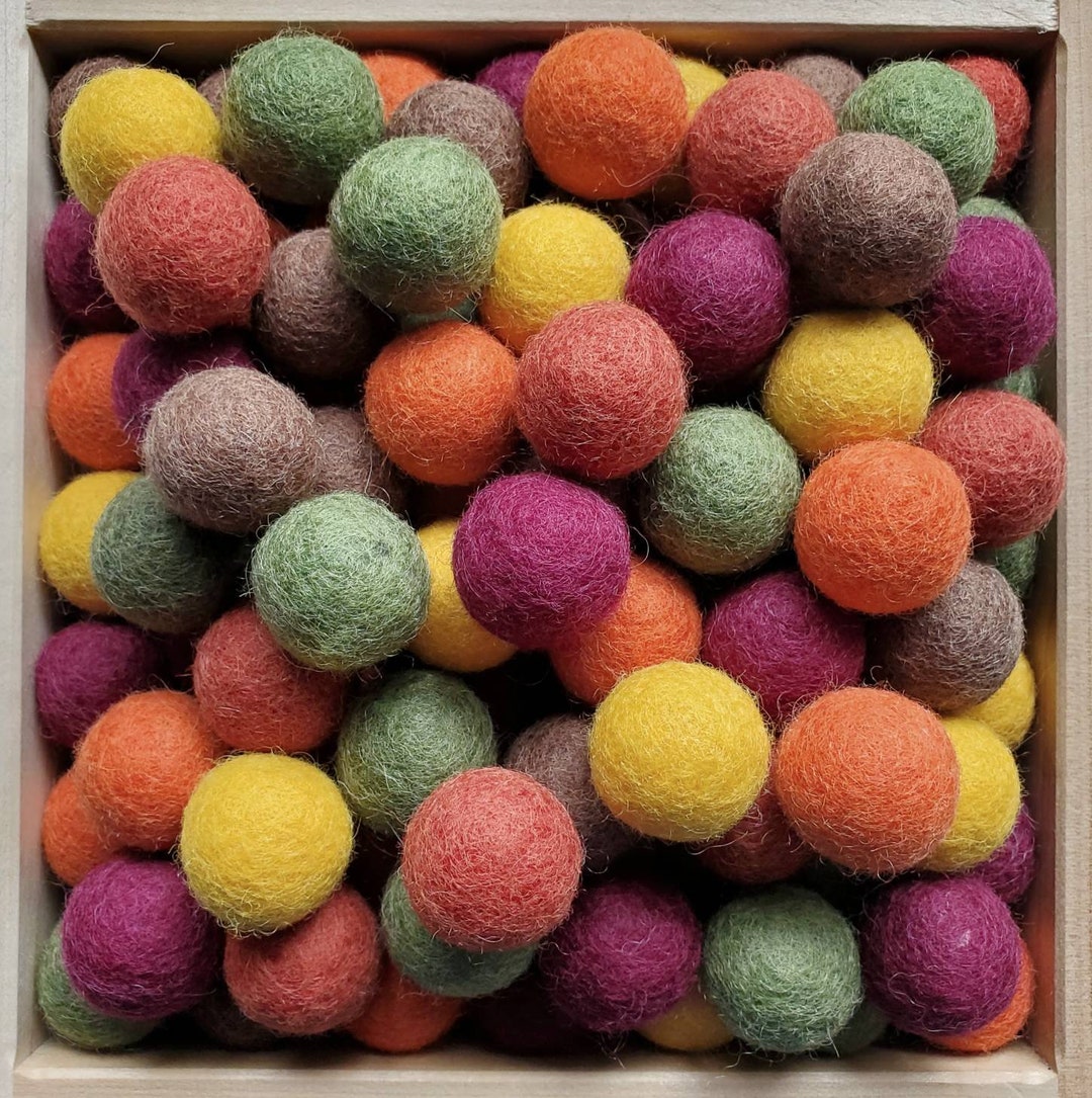 Felt Balls Fall Colors / Felt Pom Poms / Wool Balls / Felted Wool Balls ...